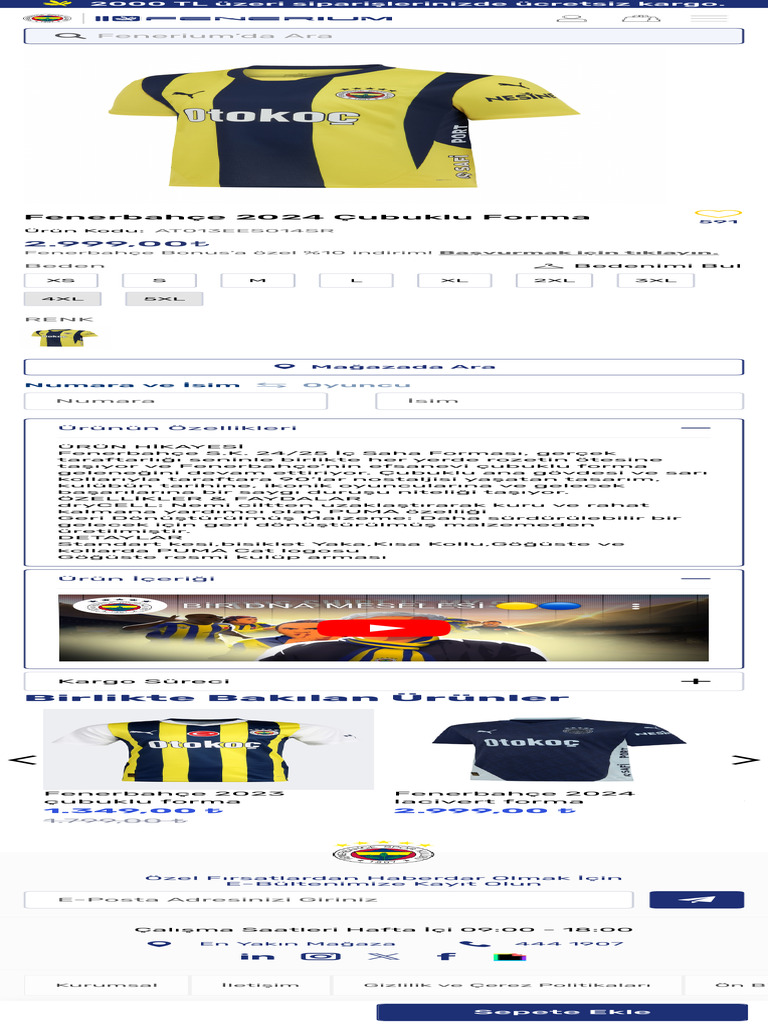 Fenerium Fenerbahçe 2024 Çubuklu Forma | PDF