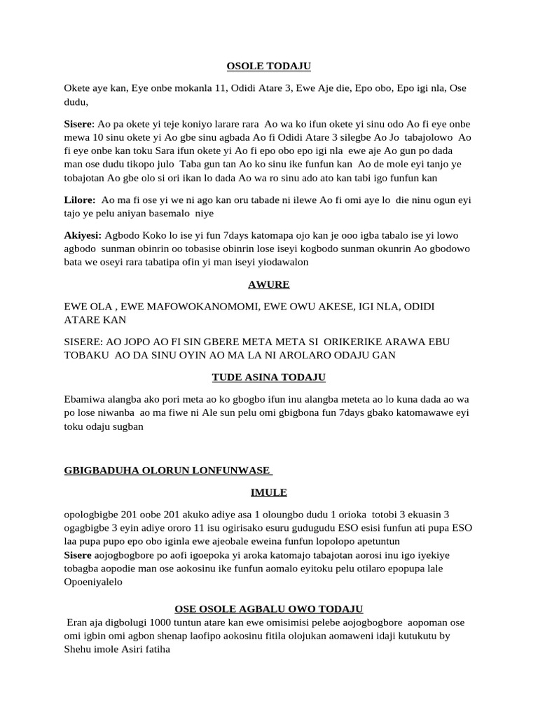 Osole Todaju | PDF