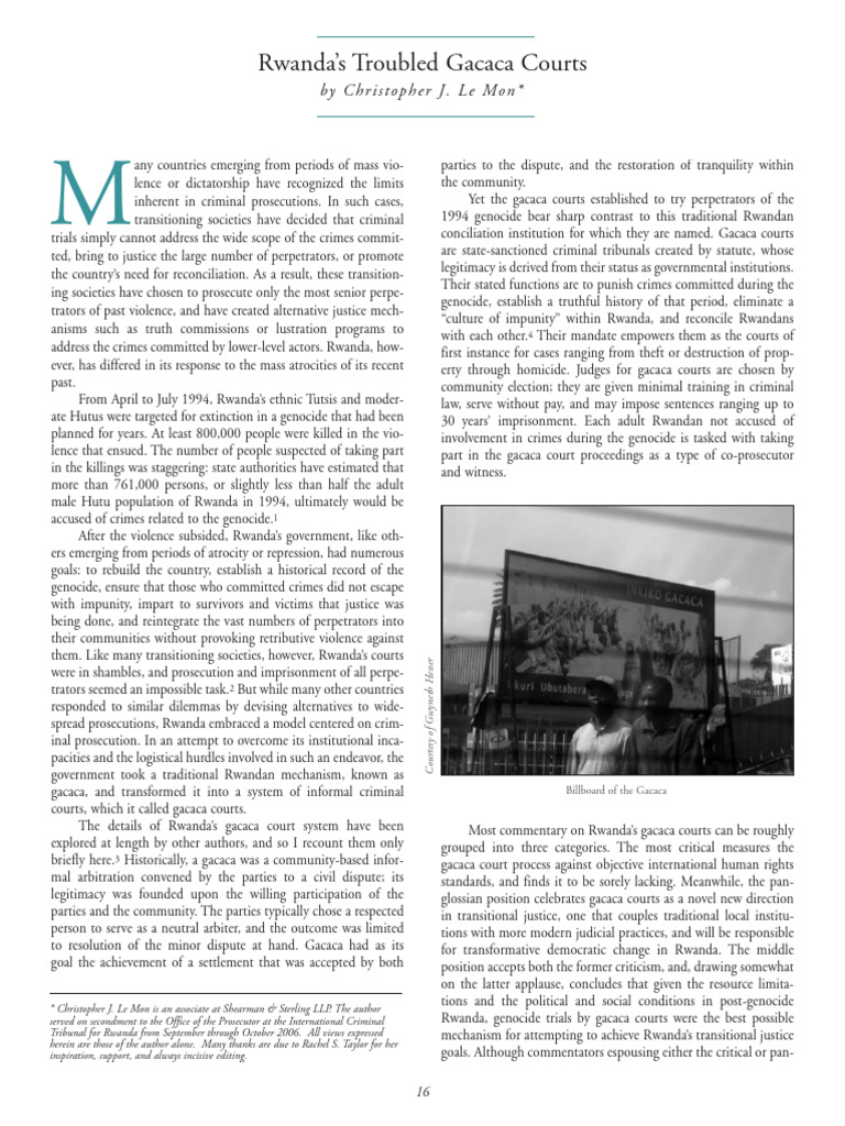 Rwanda Gacaca | PDF | Hutu | Rwanda