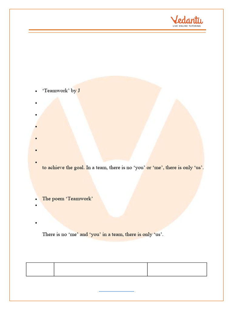 Teamwork Class 5 Notes CBSE English Chapter 2 [PDF] | PDF