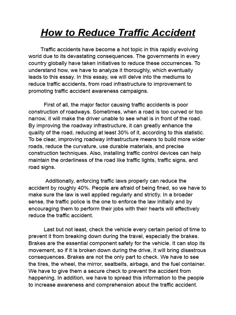 How To Reduce Traffic Accident | PDF | Traffic Collision | Traffic