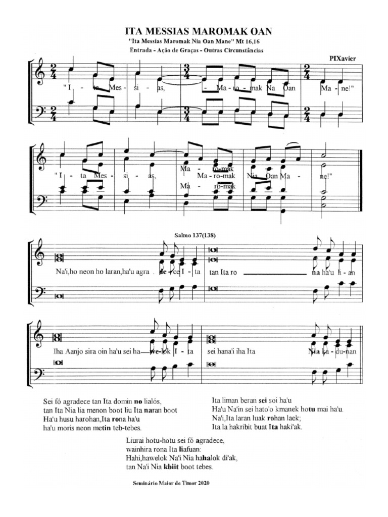 Ita Mesias Maromak Nia Oan Mane | PDF