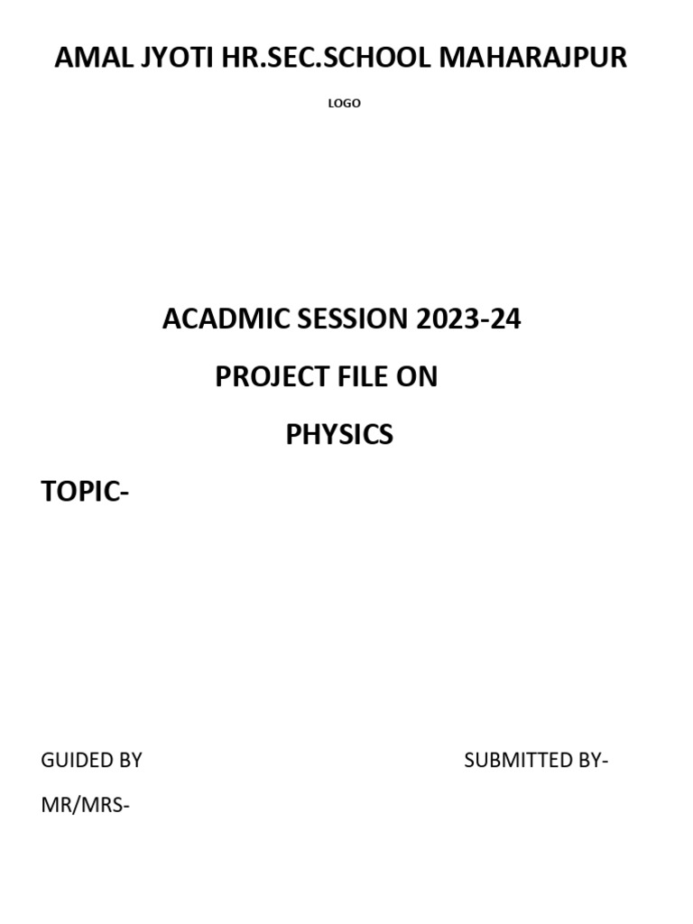 Project File Xii Phy | PDF