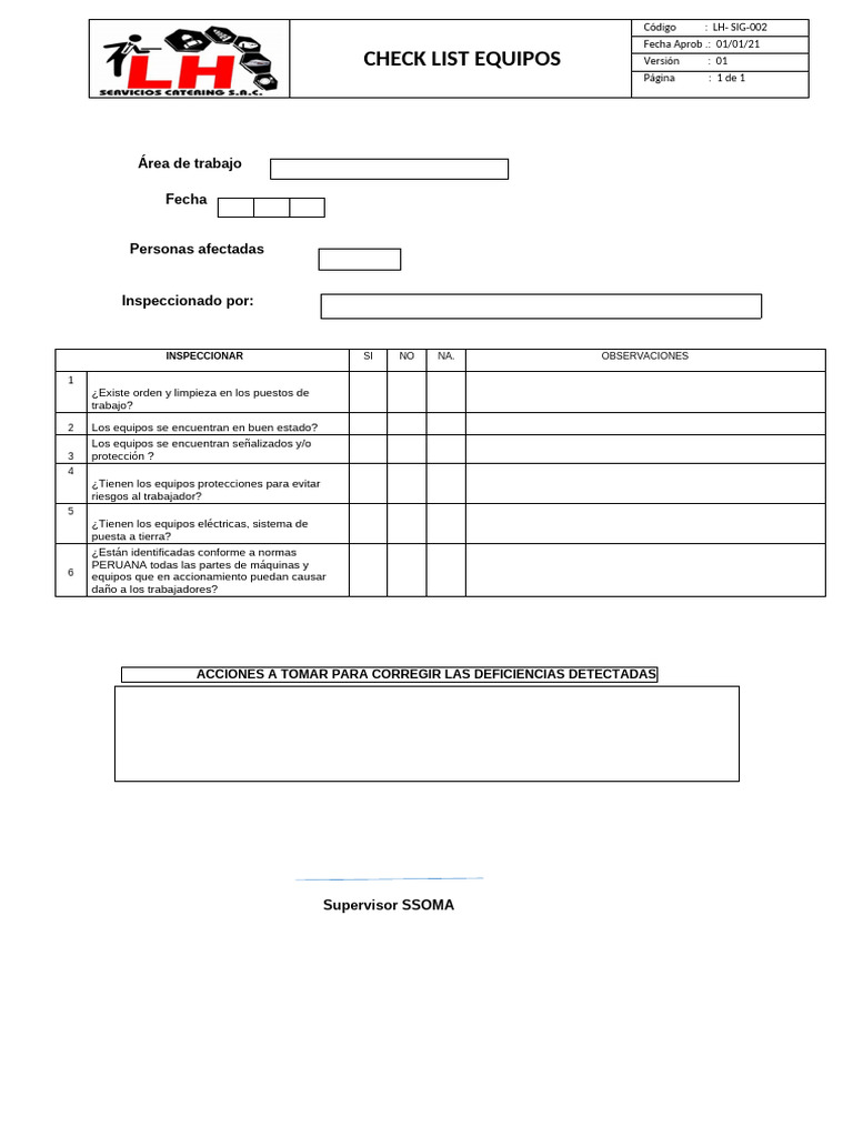 Check List Equipos | PDF