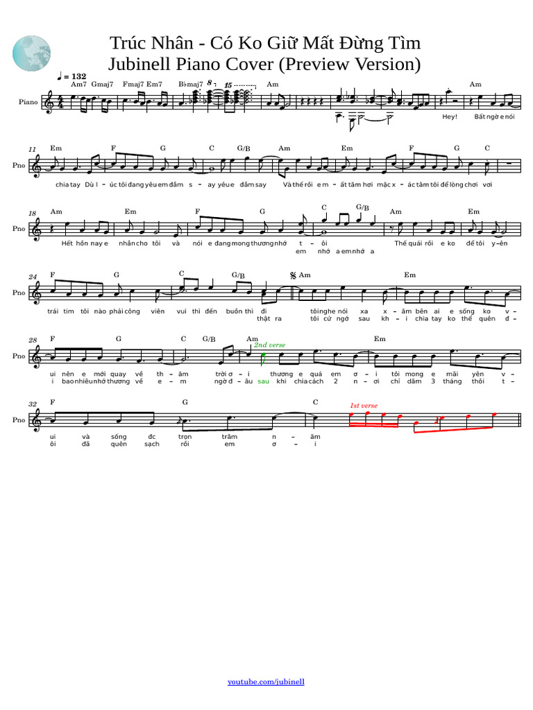 TRC NHN C KHNG Gi MT NG TM Sheet Music | PDF