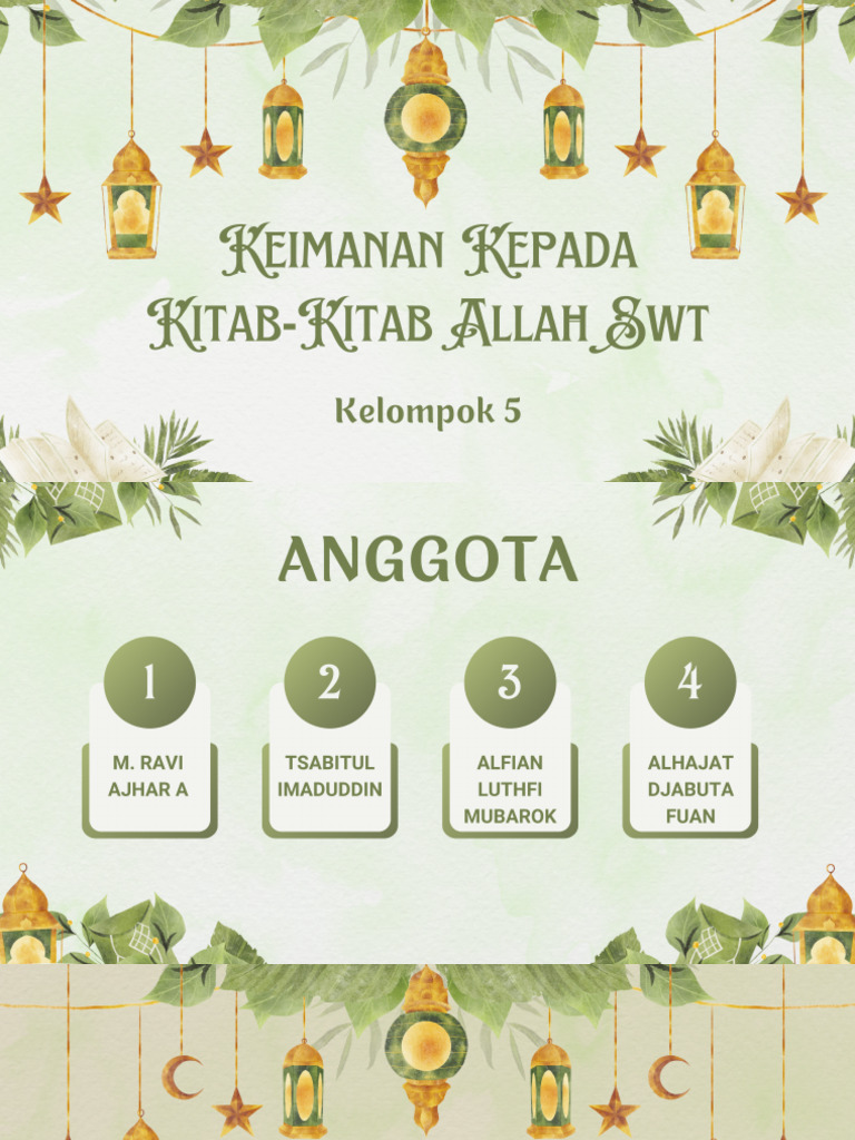 KEL. 5 Keimanan Kepada Kitab-Kitab Allah SWT | PDF