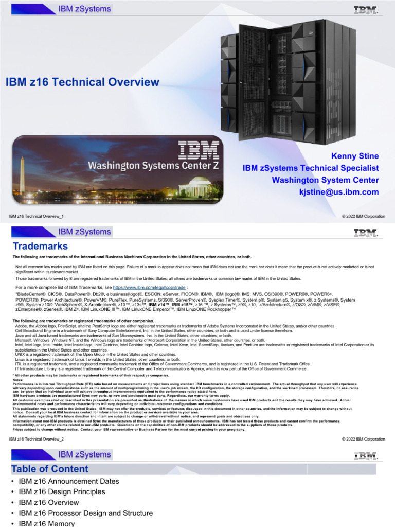 z16 Technical Overview 50M KennyStine | PDF | Cpu Cache | Computer Architecture