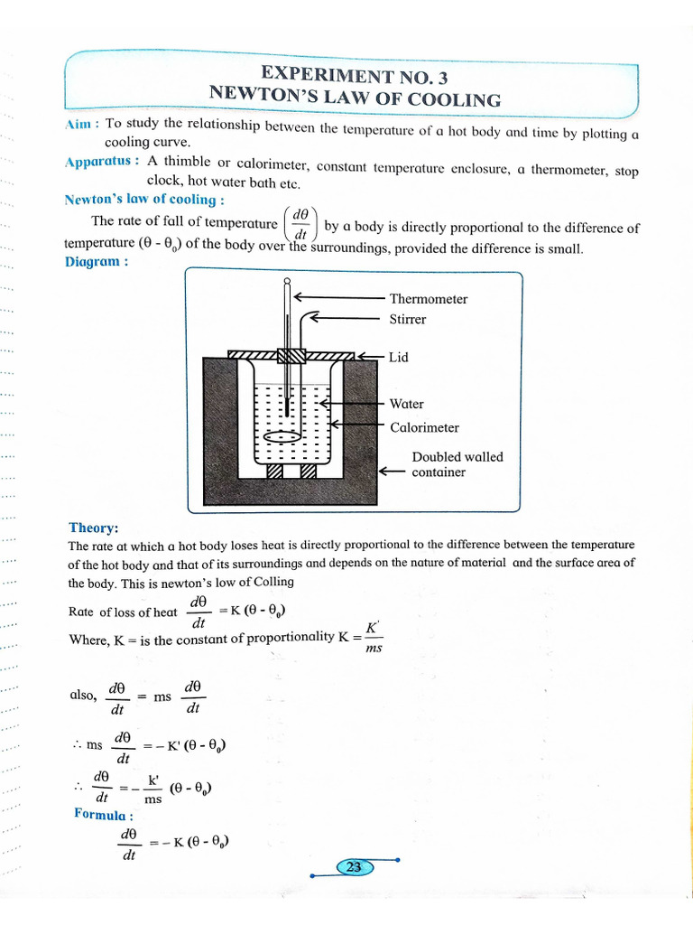 Newton's Laws of Cooling Solutions | PDF