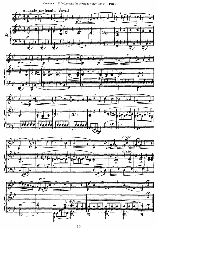 Concone Ćwiczenie NR 8 | PDF