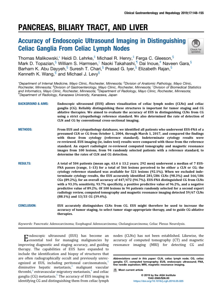 Accuracy of Endoscopic Ultrasound Imaging in Disti | PDF | Medical ...