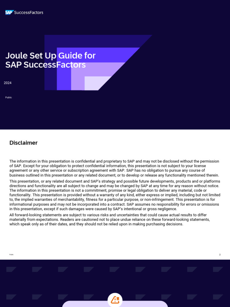 Joule Set Up Guide For SAP SuccessFactors | PDF | Artificial ...