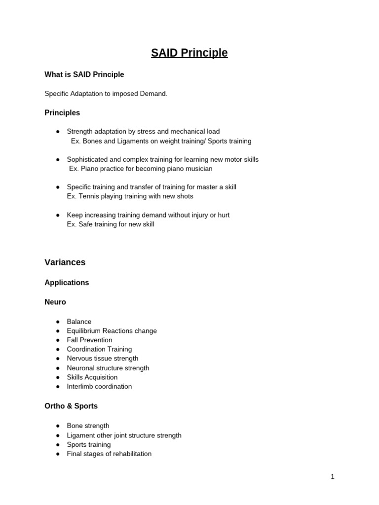 SAID Principle | PDF