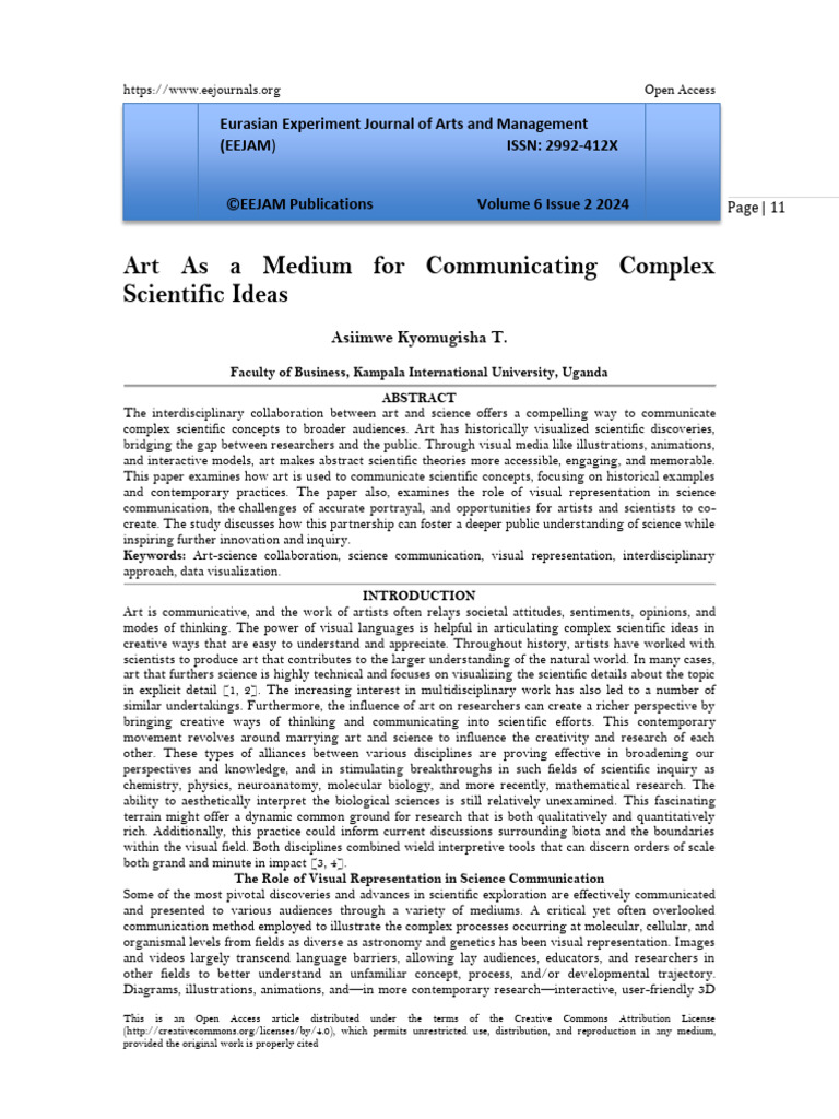 Art As A Medium For Communicating Complex Scientific Ideas (WWW - Kiu.ac - Ug) | PDF | Science ...
