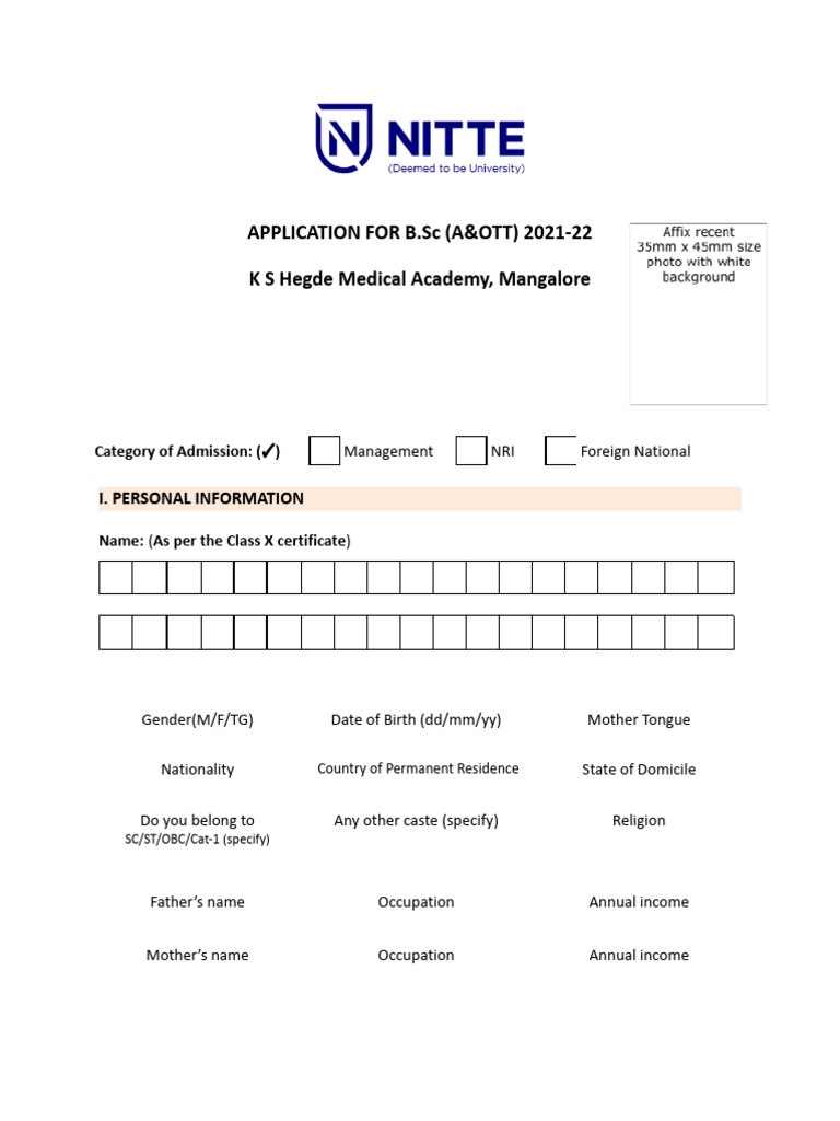 BSC (A&OTT) 2021 - Application Form | PDF | Justice | Crime & Violence
