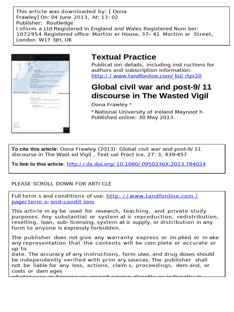 Global Civil War and Post 9 11 Discourse | PDF | Afghanistan | Civil War