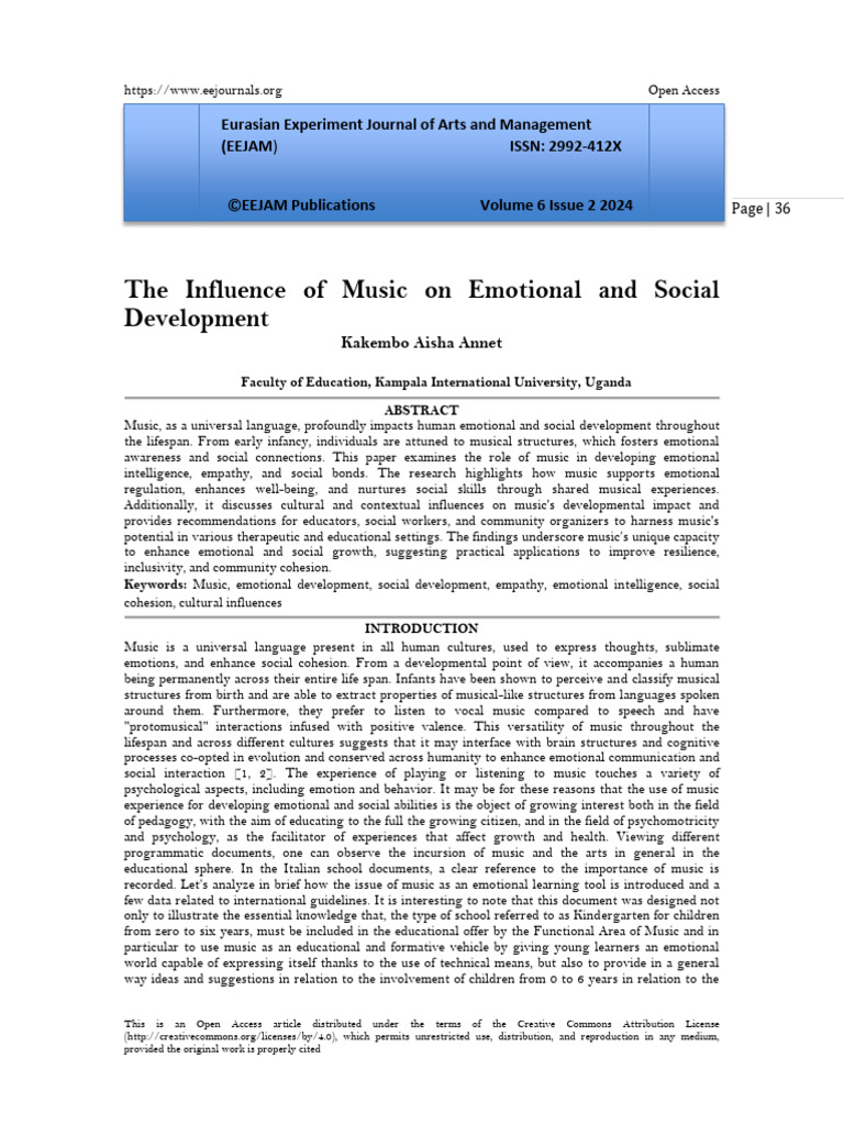 Music's Role in Emotional Growth | PDF | Emotions | Empathy
