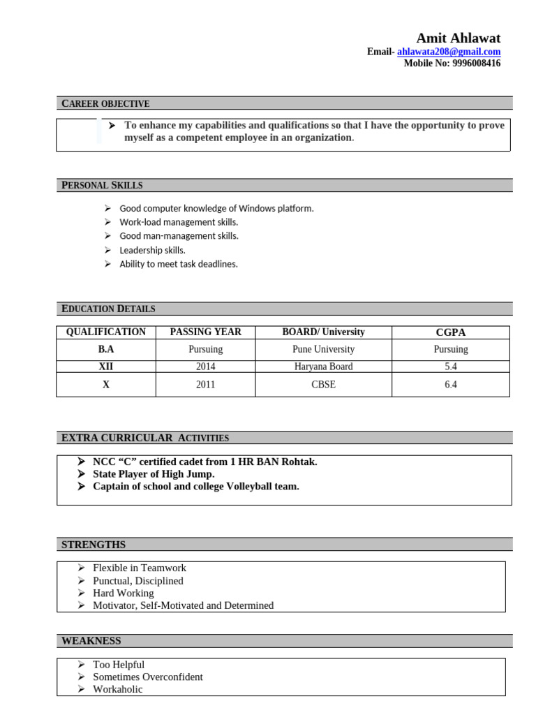 Amit Ahlawat CV | PDF