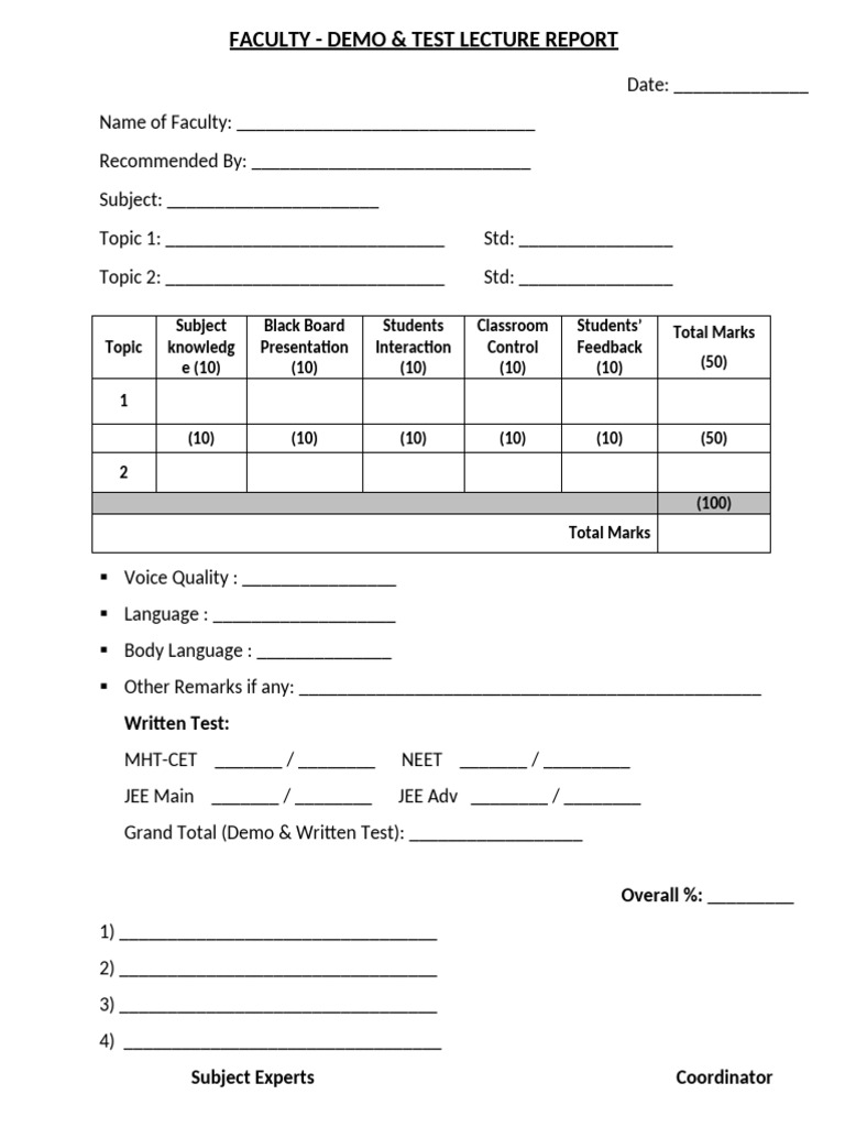 Faculty Demo Report | PDF
