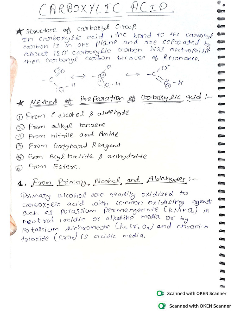 Carboxylic Acid Notes | PDF