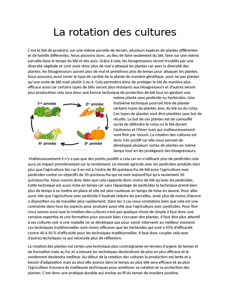 Avantages et défis de la rotation des cultures | PDF | Rotation ...