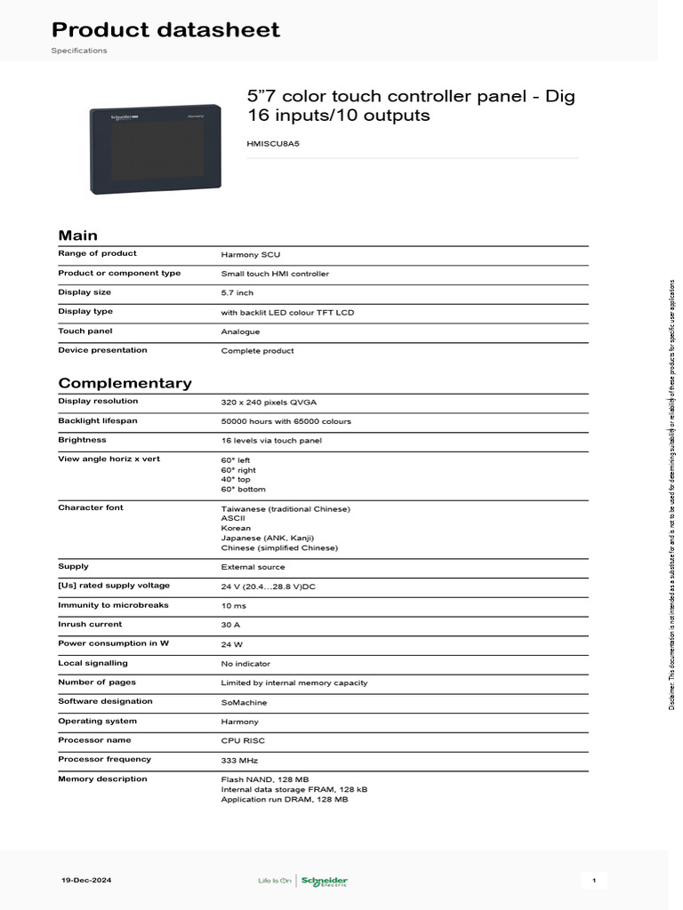 5.7" Touch HMI Controller HMISCU8A5 | PDF | Flash Memory | Backlight