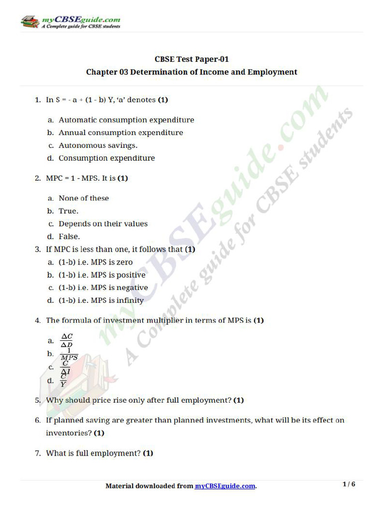 12 Economics TP ch3 1 | PDF