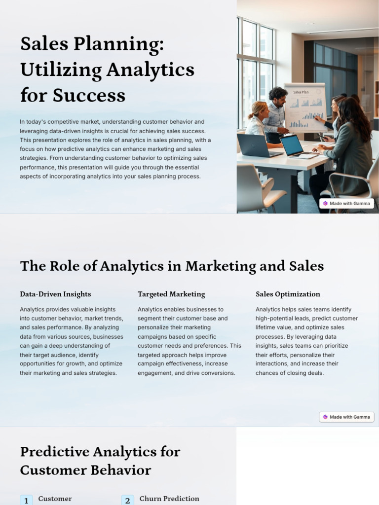 Sales Planning Utilizing Analytics For Success | PDF | Analytics | Market Segmentation