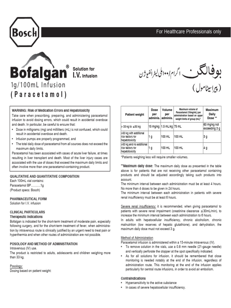 bofalgan-iv-infusion PIL | PDF | Hepatitis | Intravenous Therapy