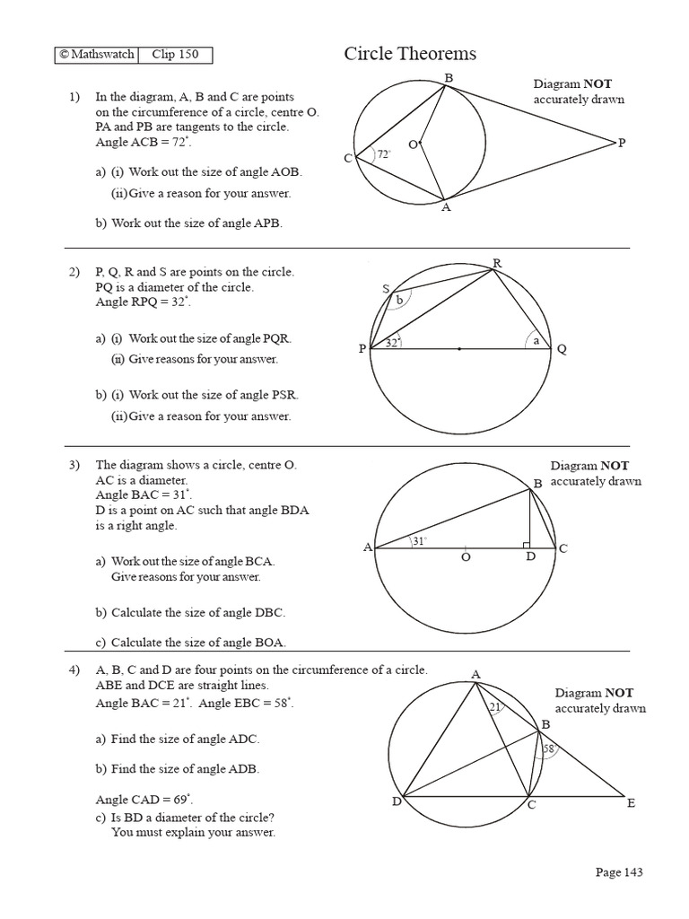 Circle Theorems | PDF | Circle | Pi