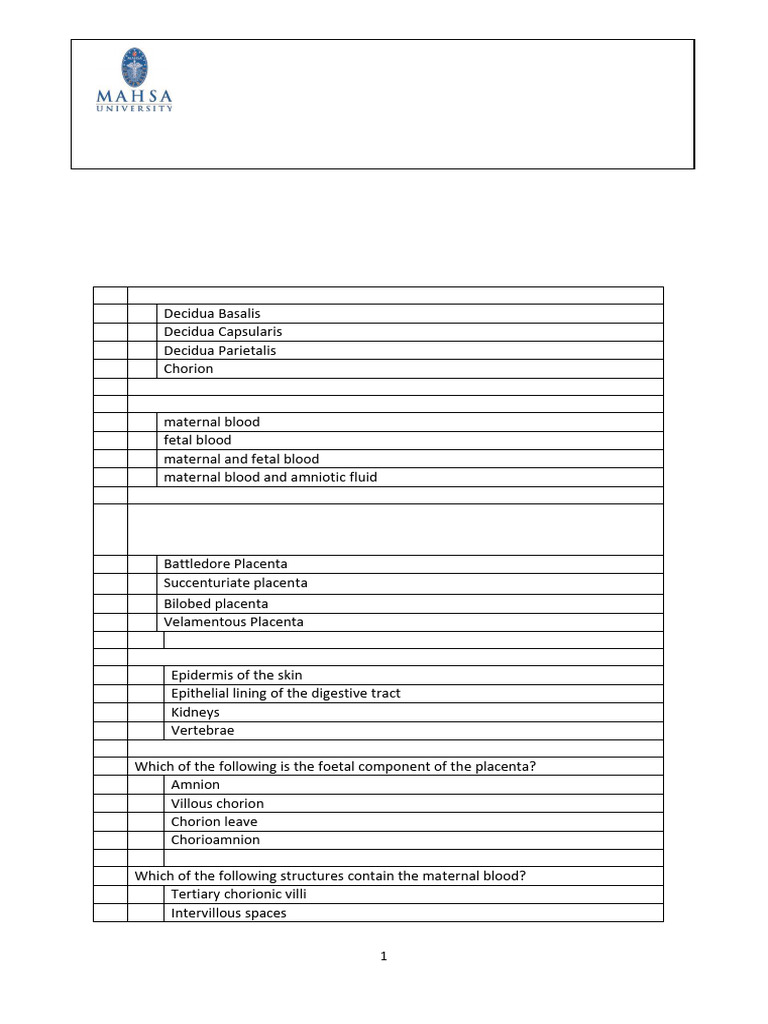 TUT6 placenta, fetal development | PDF | Placenta | Human Pregnancy