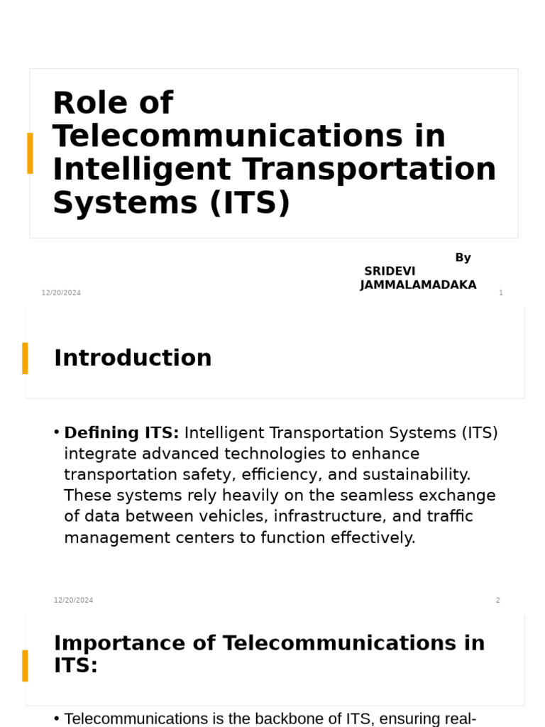 Telecommunications in Intelligent Transport Systems | PDF | Internet Of ...