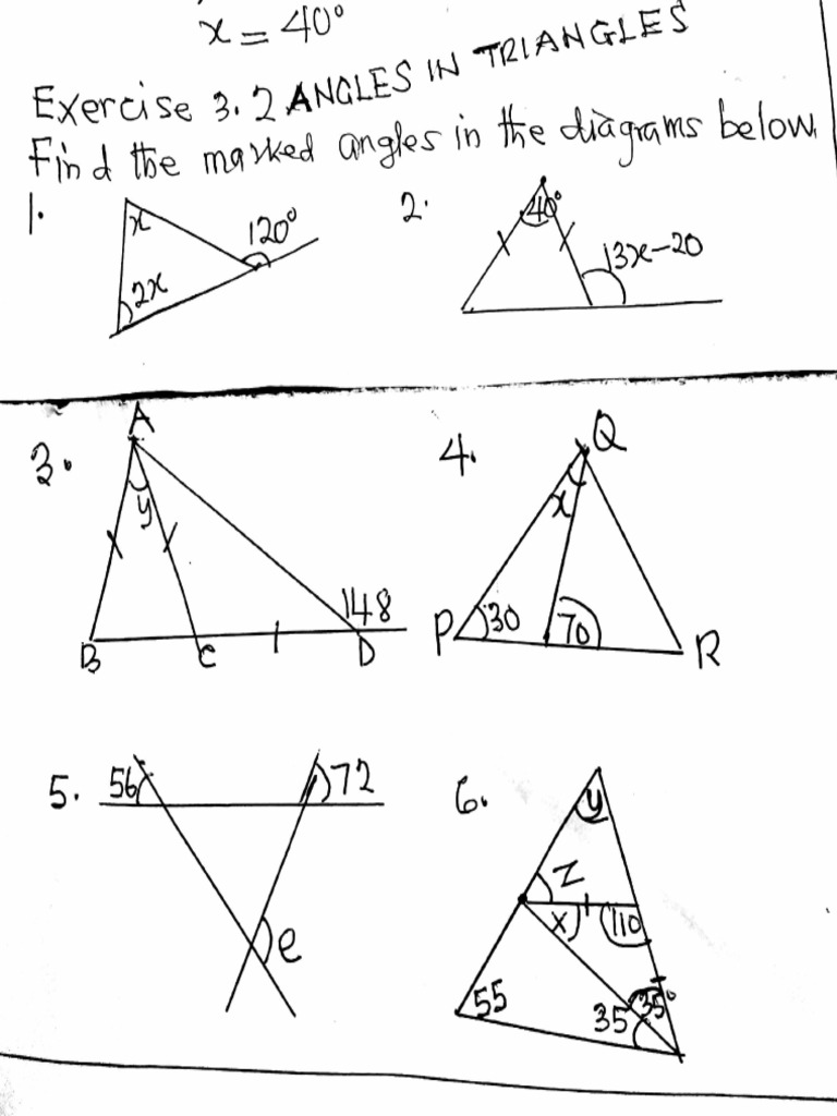 Angles in A Triangle Notes - 3 | PDF