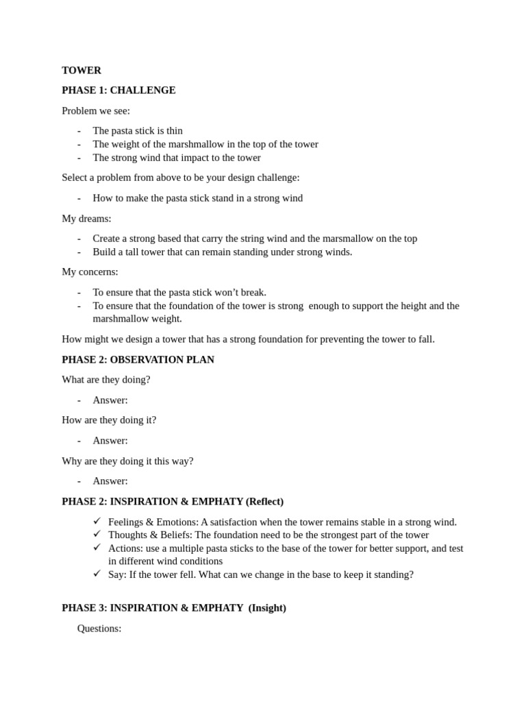 TOWER | PDF | Cognition | Psychological Concepts