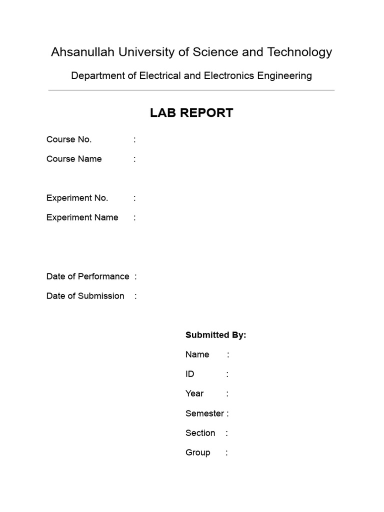 EEE Lab Report Cover | PDF