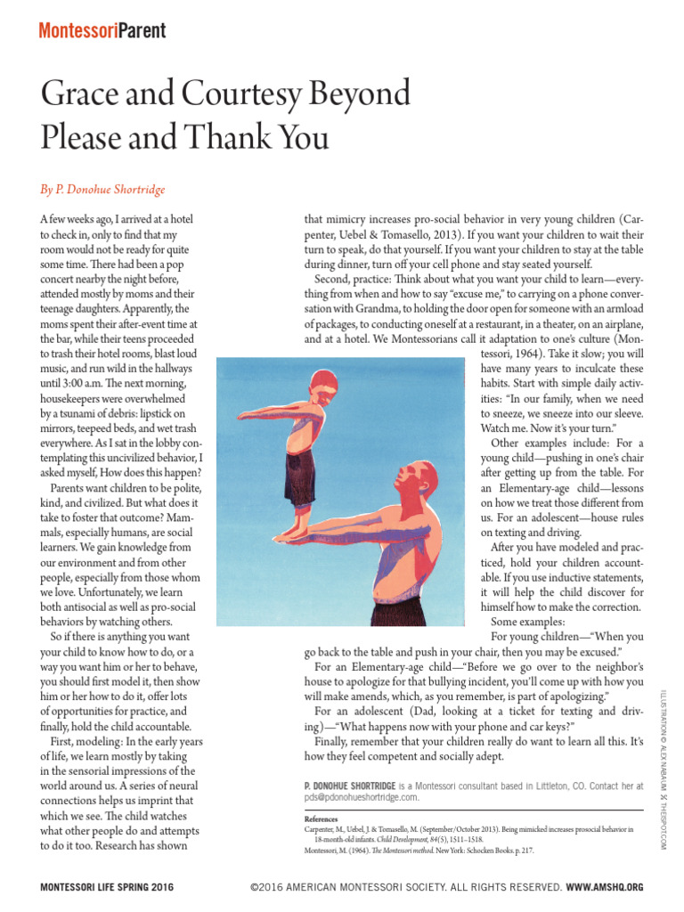 “Grace and Courtesy Beyond Please and Thank You” ML Spring 2016 | PDF ...