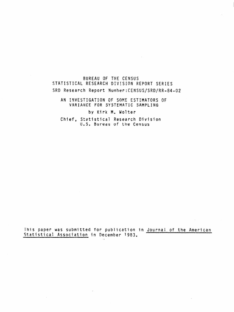 An Investigation of Some Estimators of Variance Fo | PDF | Estimator ...