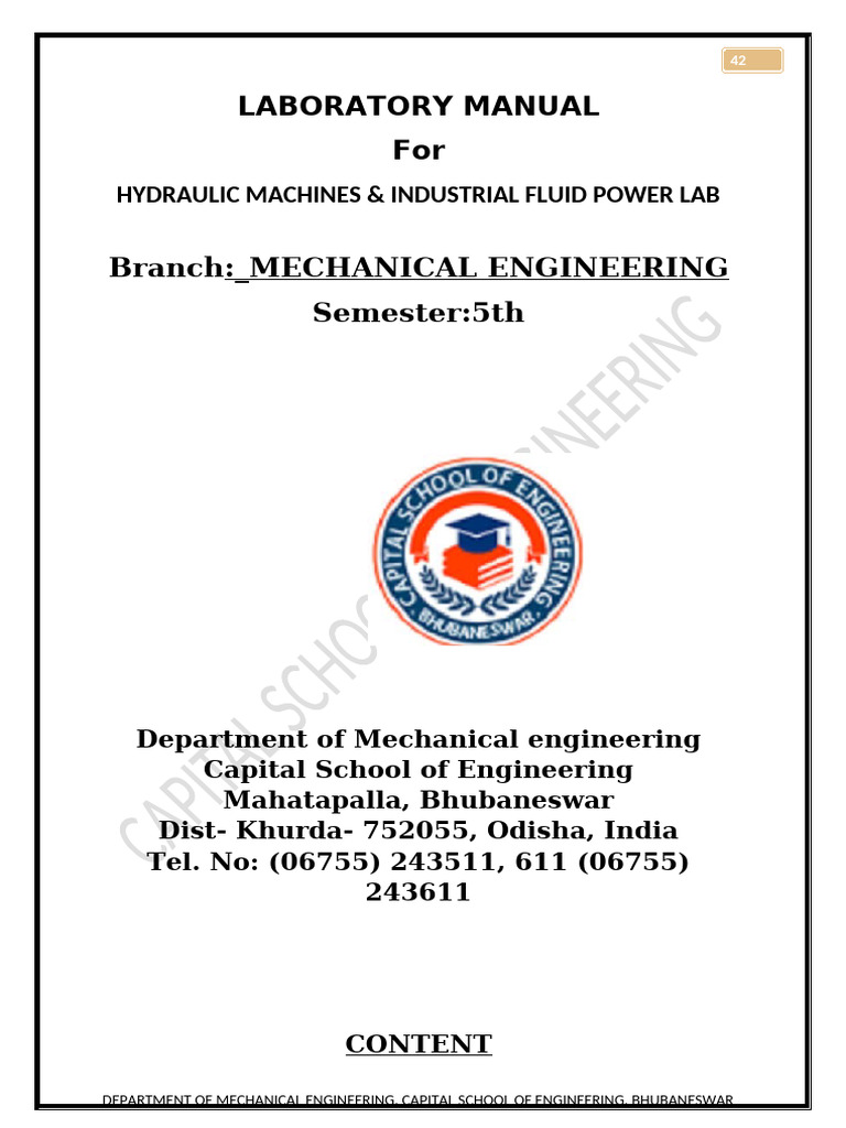Lab Manual Format (1) | PDF | Pump | Turbine