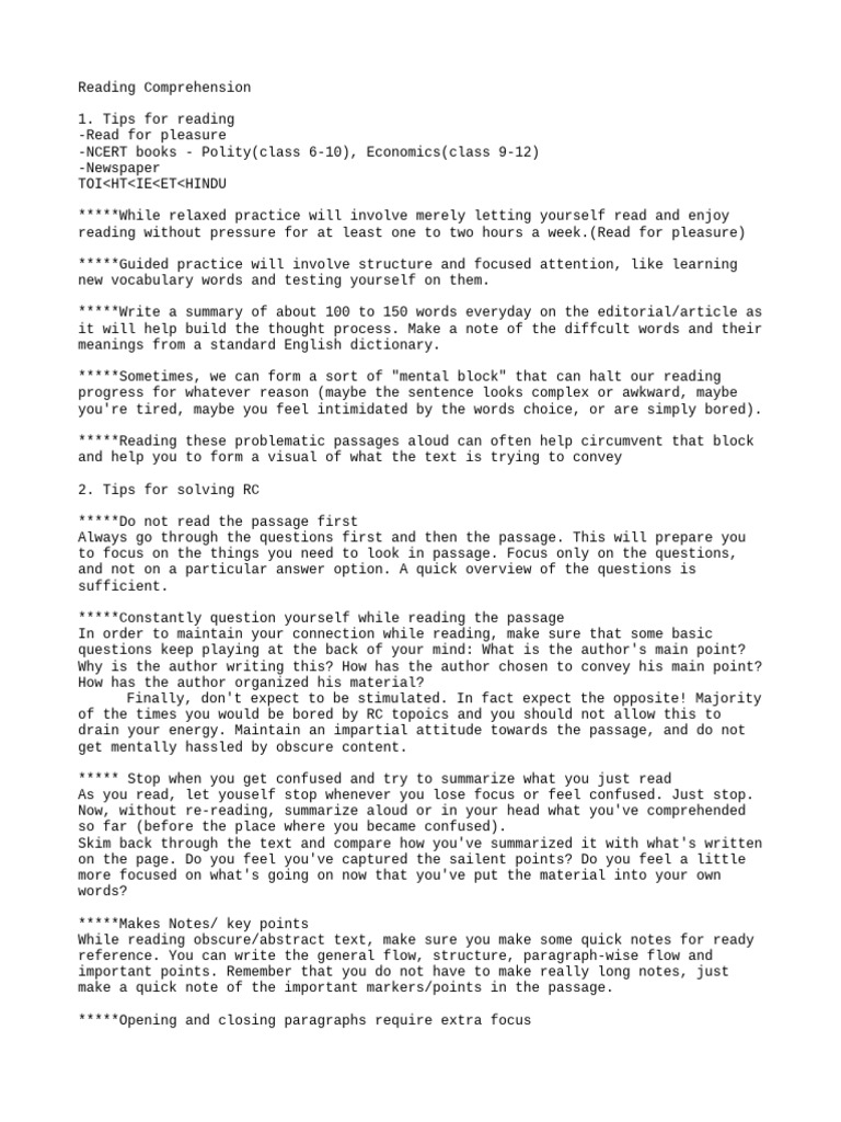 Reading Comprehension Pdf