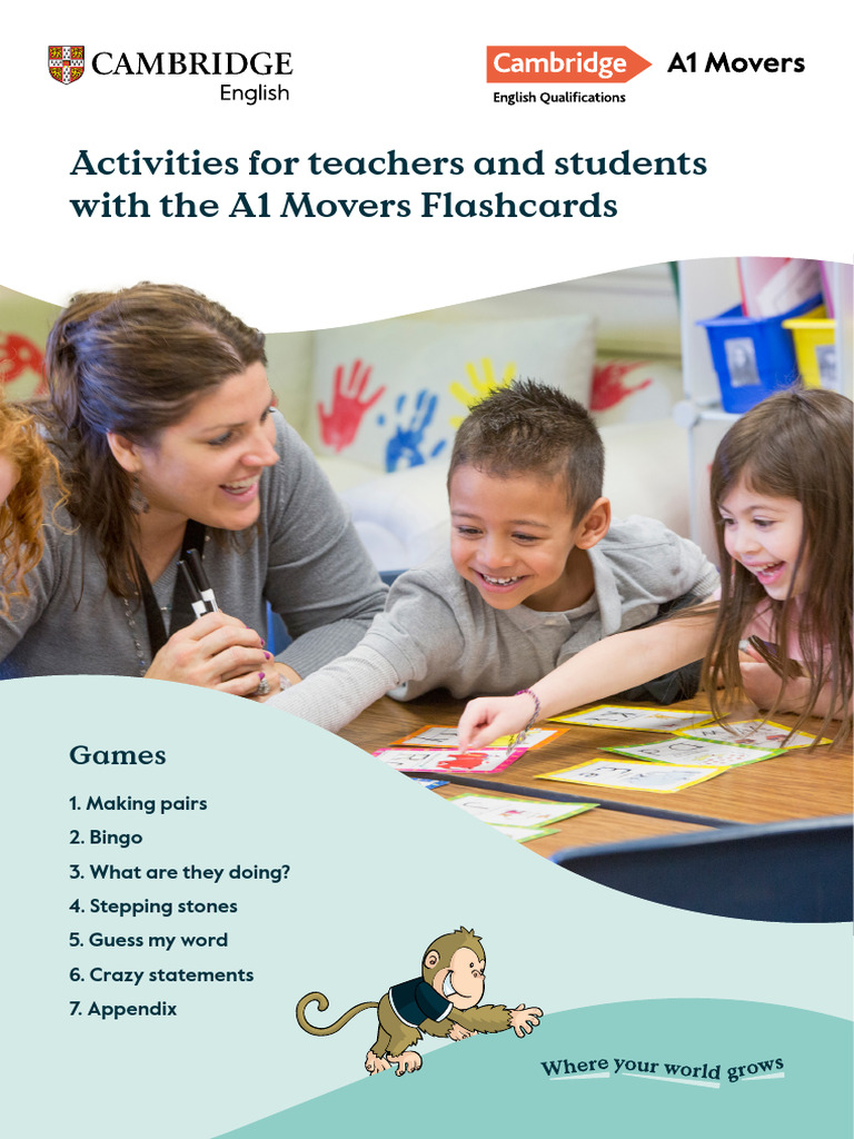 Flashcard Activities ForTeachers A1 Movers | PDF | Cognition | Learning