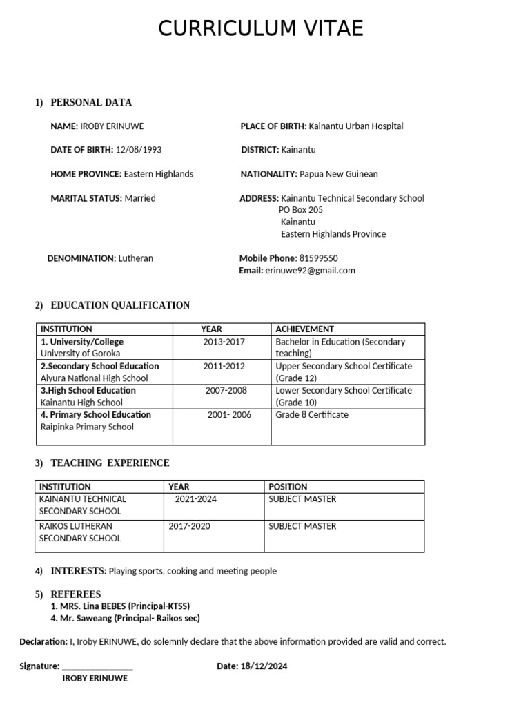 Curriculum Vitae Ie | PDF
