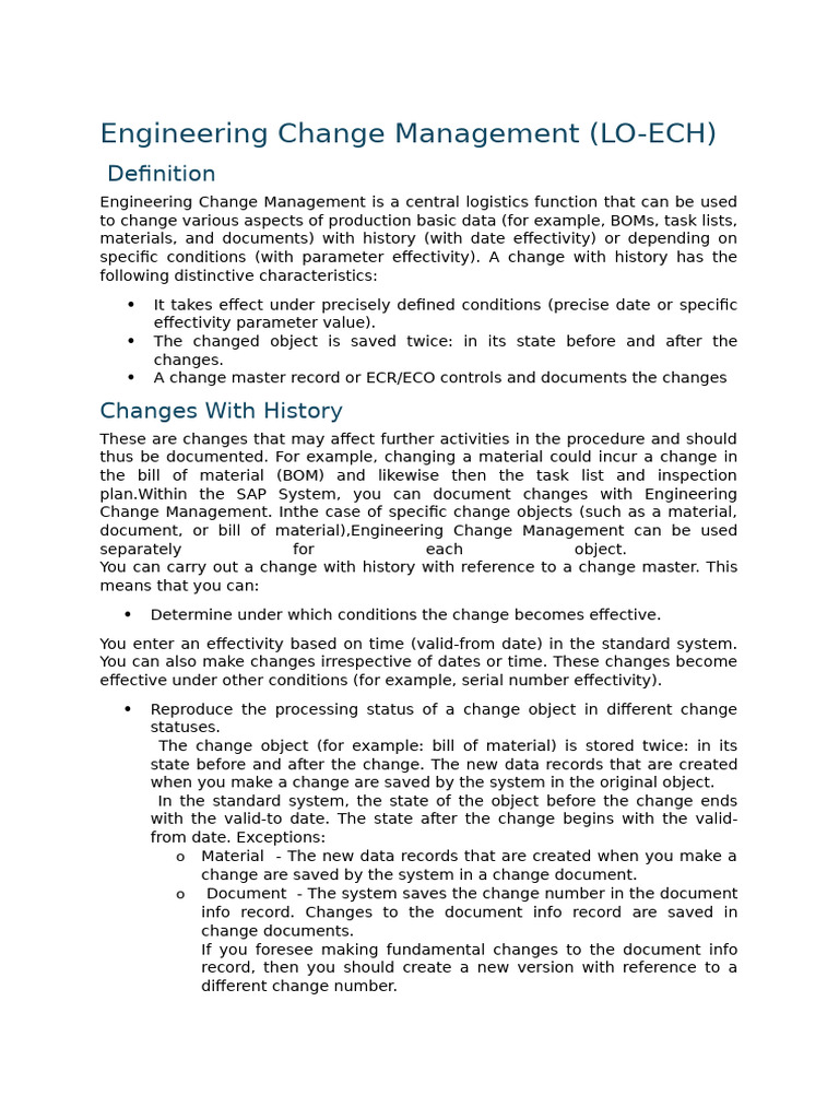 Engineering Change Management Overview | PDF | Computer Programming ...