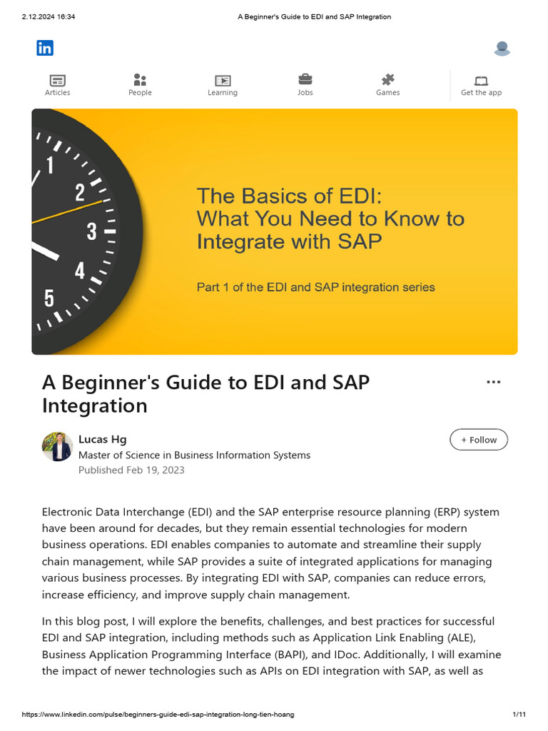 A Beginner's Guide To EDI and SAP Integration | PDF | Electronic Data ...