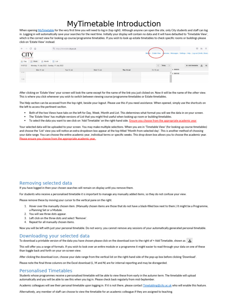 MyTimetable Introductionv5 | PDF | Computing | Software
