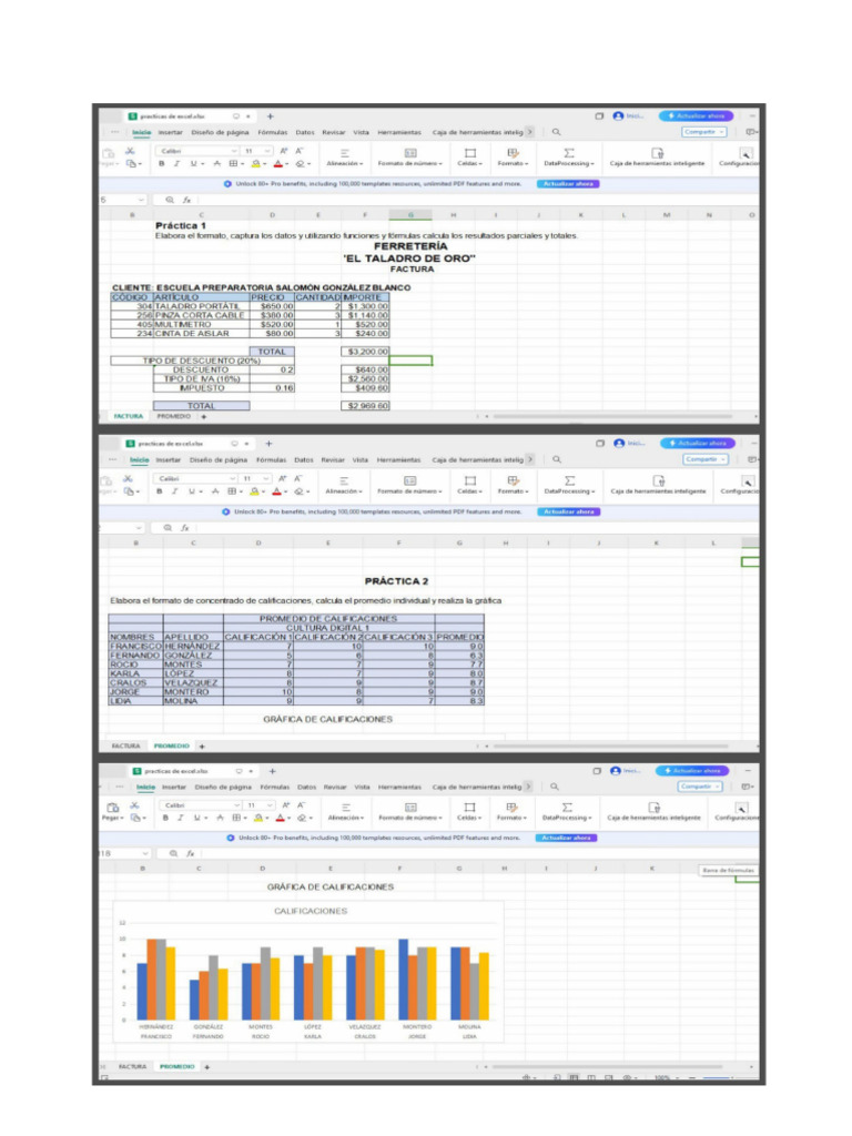 Prácticas de Excel | PDF