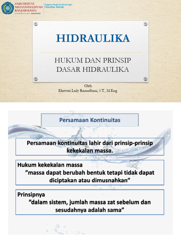 Pertemuan 4 - Hukum Dasar Hidraulika | PDF