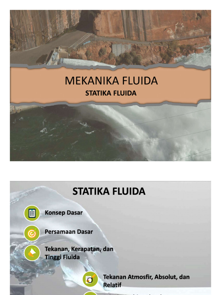 Pertemuan 5 - 7 - Statika Fluida (Hidrostatika) | PDF