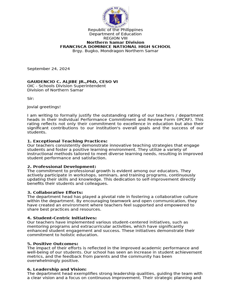 Justification | PDF | Teachers | Mentorship