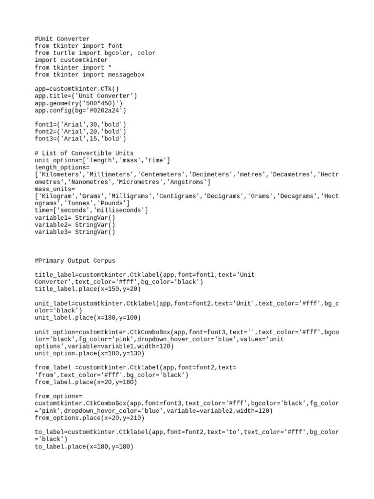 #Unit Converter | PDF