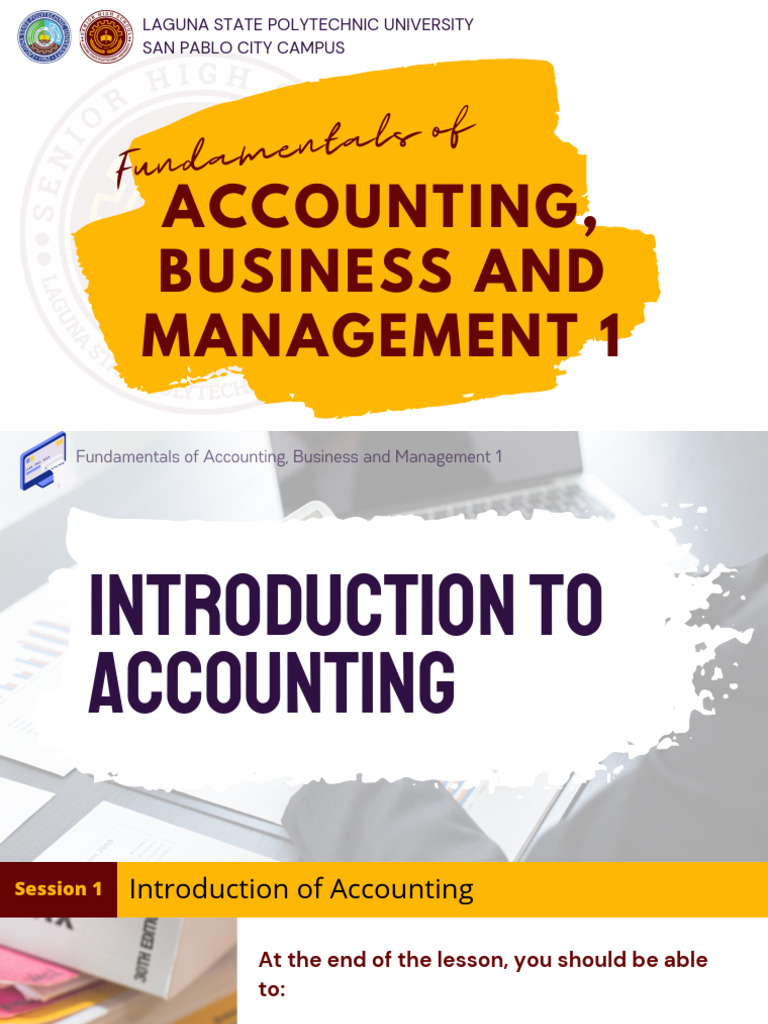 Lesson 1 - Introduction To Accounting | PDF | Accounting | Debits And ...