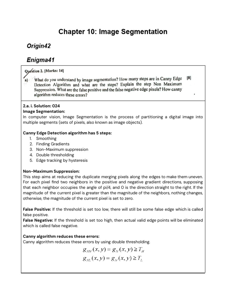 CSE4227 Solns Chapter10 | PDF | Image Segmentation | Graphics